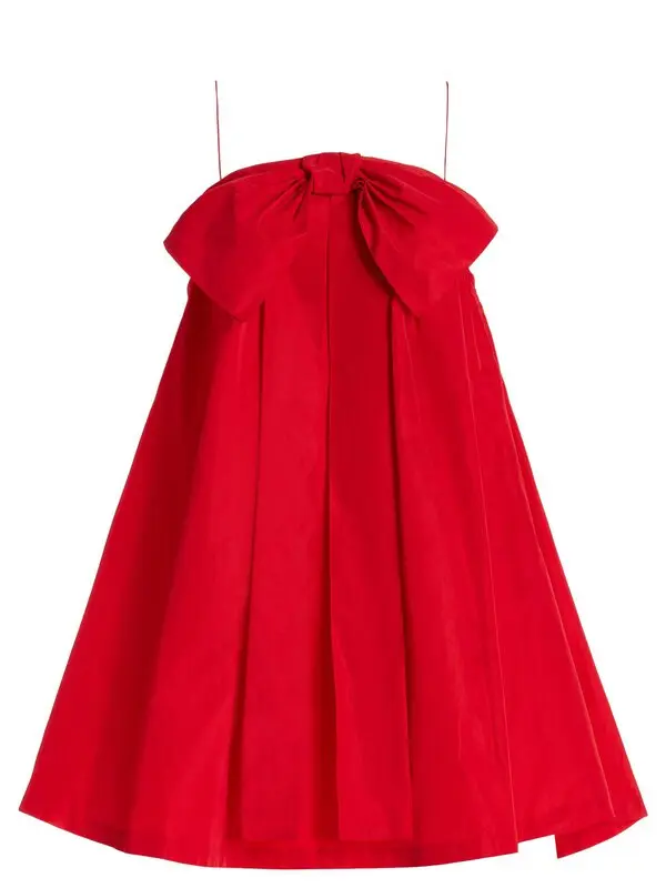 Bernadette Estee Bow-detailed Taffeta Mini Dress - Red