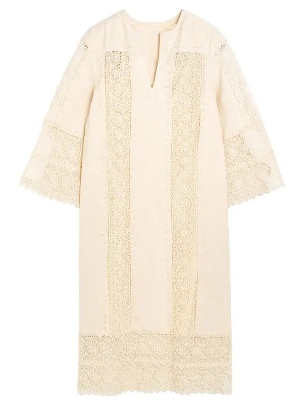 BY MALENE BIRGER Delane Embroidered Cotton Midi Dress - Neutral