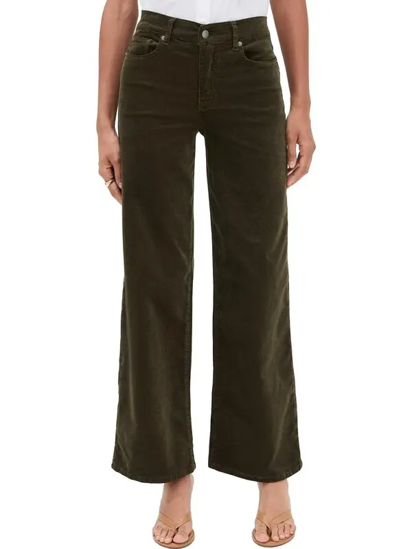 FRAME Le Slim Palazzo Corduroy Jeans - Rich Military
