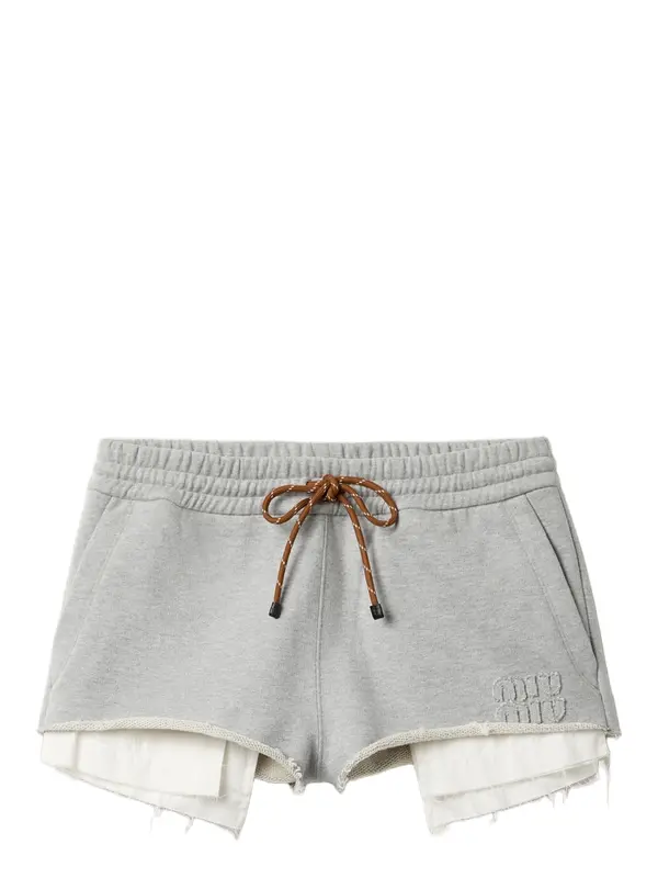 Miu Miu Cotton Fleece Shorts - Grey