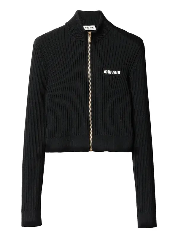 Miu Miu Wool Knit Cardigan - Black