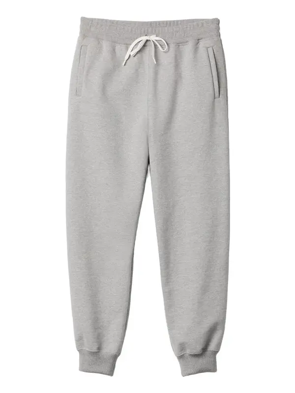 Miu Miu Cotton Fleece Pants With Leather Trim - Grey
