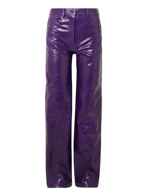 16Arlington Vante Straight-leg Leather Pants - Purple