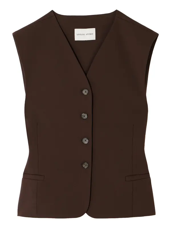 Loulou De Saison Teora Stretch-wool Vest - Brown