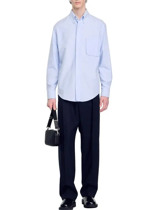 Sandro Oxford Flannel Shirt - Sky Blue