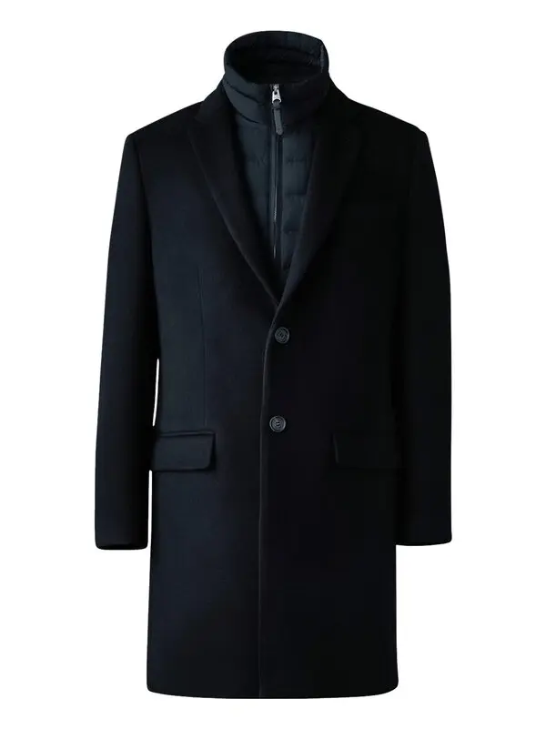Mackage Wool Topcoat With Removable Down Bib - Black