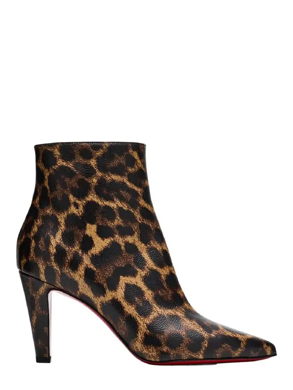 CHRISTIAN LOUBOUTIN 85mm Vibella Leopard-print Booties - Leopard Multi