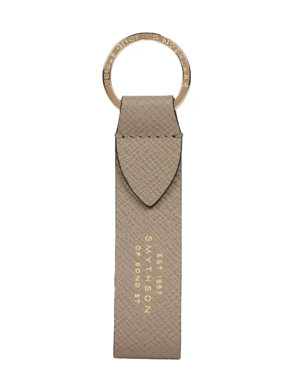 Smythson Panama Leather Keyring - Beige