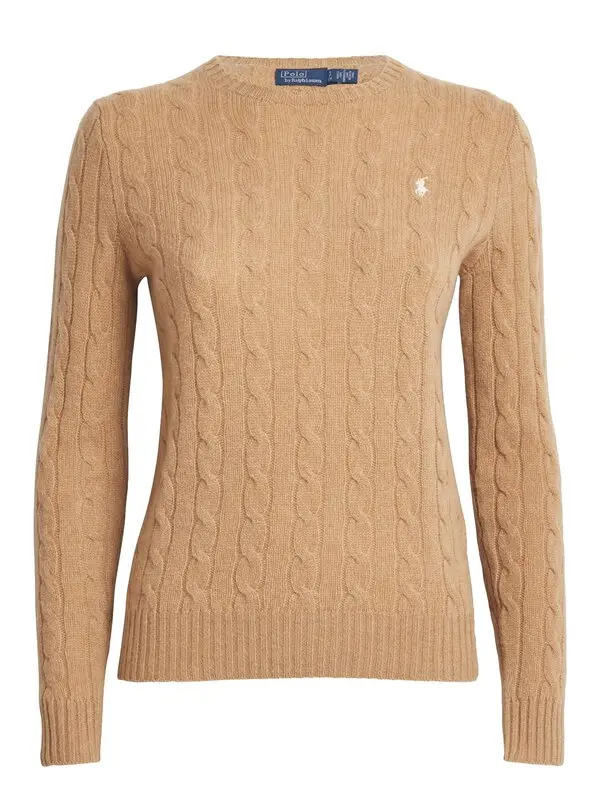 Polo Ralph Lauren Wool-cashmere Julianna Cable Knit Sweater - Beige