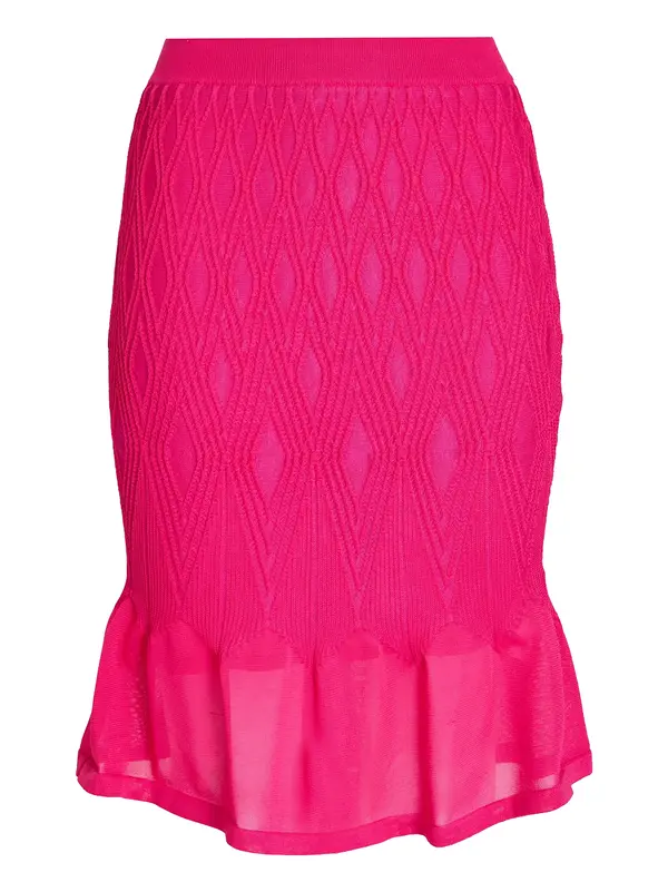 Diane Von Furstenberg Ava Fluted Knit Skirt - Fuchsia