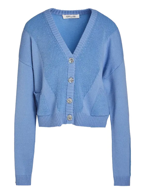Diane Von Furstenberg Paulette Knitted Cardigan - Light Blue