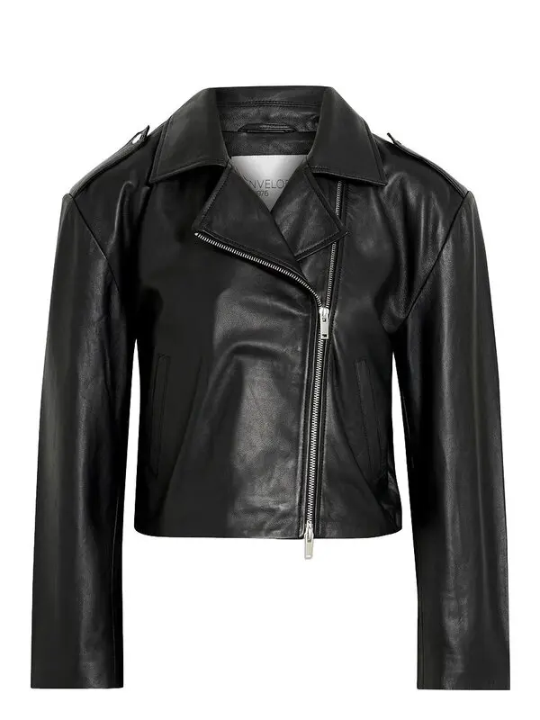 ENVELOPE 1976 Petit Biker Leather Jacket - Black