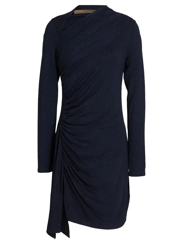 Enza Costa Ruched Metallic Jersey Mini Dress - Navy