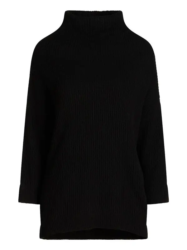 Autumn Cashmere Ribbed Cashmere Turtleneck Sweater - Black
