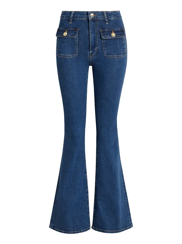 Derek Lam 10 Crosby High-rise Flared Jeans - Mid Denim