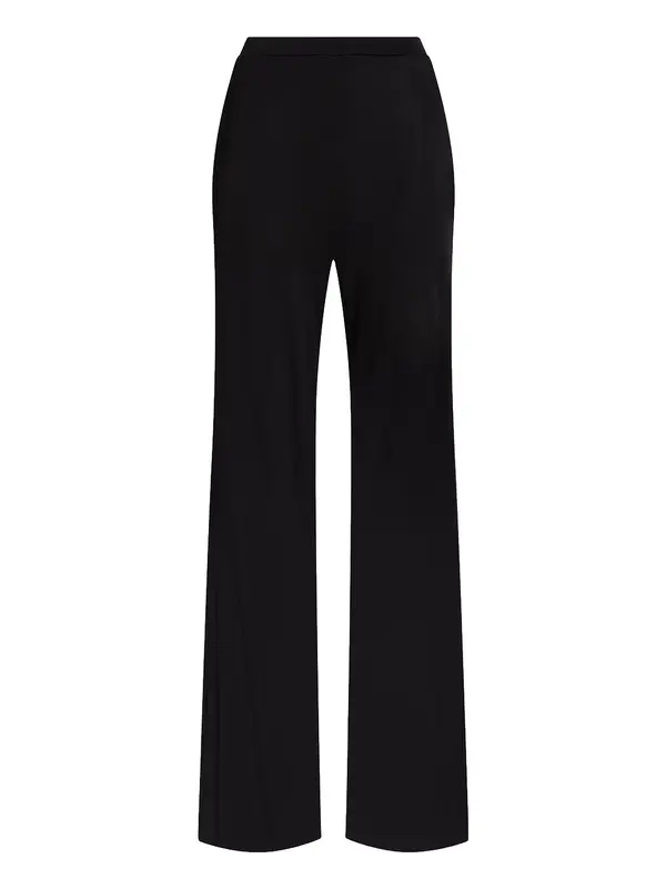 Diane Von Furstenberg Holly Satin-jersey Wide-leg Pants - Black