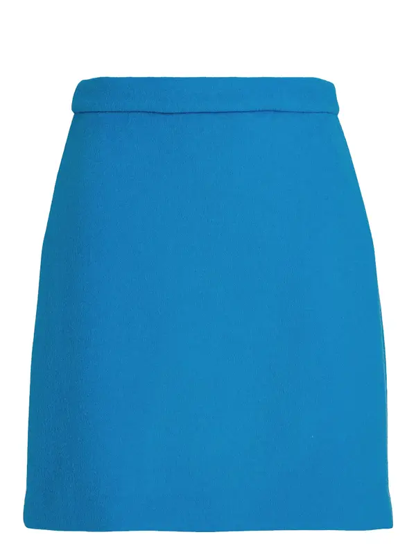 Diane Von Furstenberg Dottie Wool-felt Mini Skirt - Azure