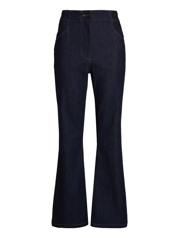 Diane Von Furstenberg High-rise Flared Jeans - Dark Denim
