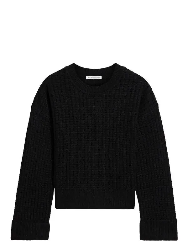 Autumn Cashmere Waffle-knit Cashmere Sweater - Black
