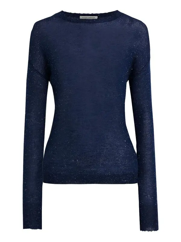 Autumn Cashmere Metallic Knitted Sweater - Navy