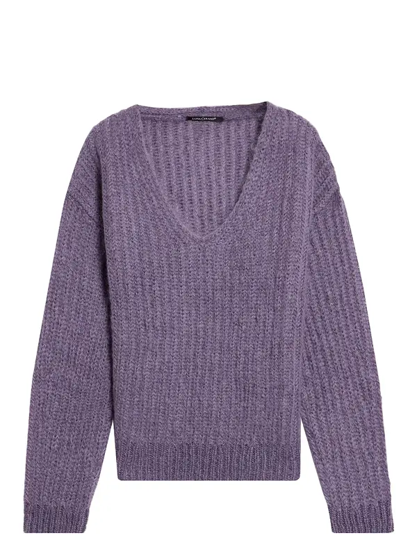LUISA CERANO Brushed Ribbed Mohair-blend Sweater - Lilac