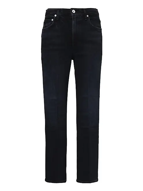 Citizens Of Humanity Zurie Straight-leg Cropped Jeans - Peppercorn (dk Black