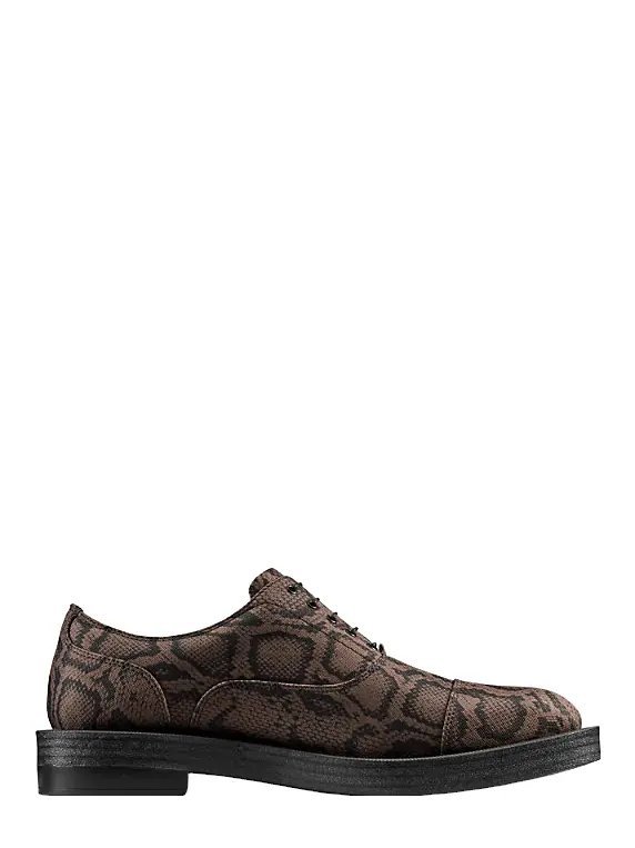 MARTINE ROSE X CLARKS Snake-print Leather Oxford Shoes - Brown Textile