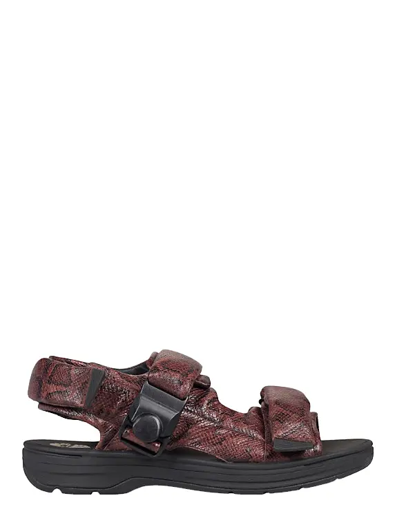 MARTINE ROSE X CLARKS Chunky-sole Leather Sandals - Brown Snake