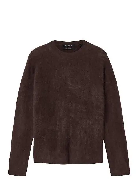 ALLSAINTS Rebel Crew-neck Brushed-cashmere Jumper - Oxblood Red