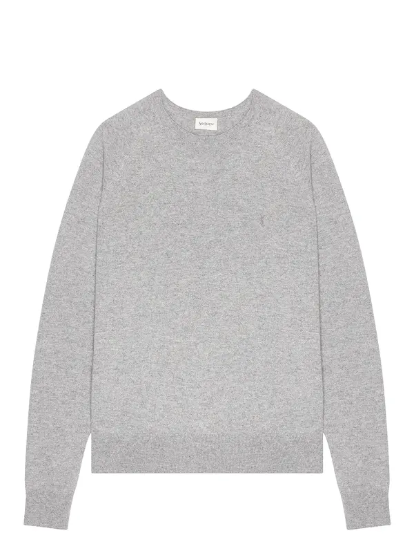 Saint Laurent Cashmere Crewneck Sweater - Gris Chine