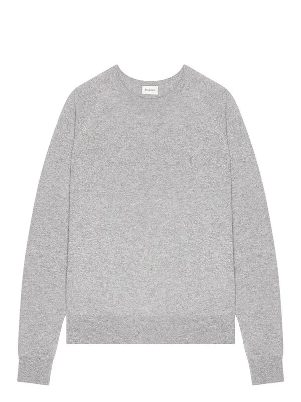 Saint Laurent Cashmere Crewneck Sweater - Gris Chine