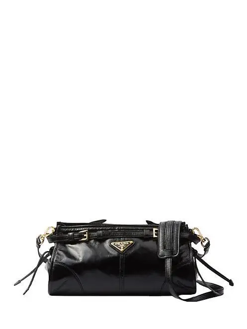 Prada Brand-plaque Leather Shoulder Bag - Black