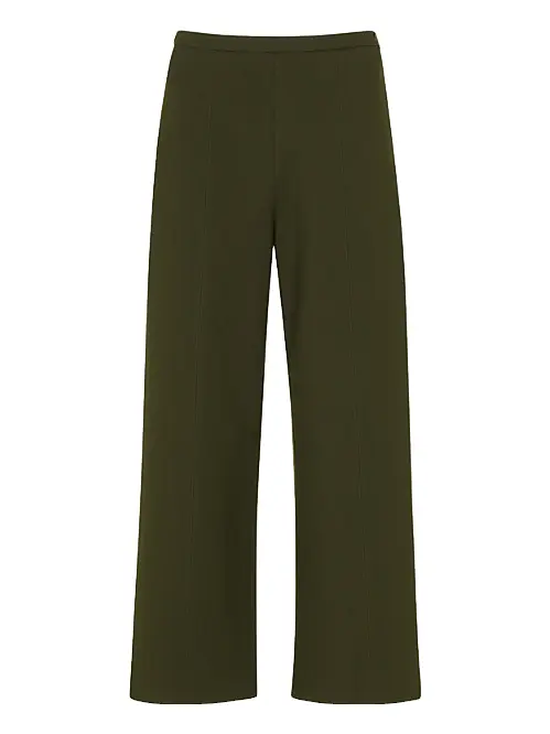 Whistles Camilla Wide-leg High-rise Trousers - Khaki/olive
