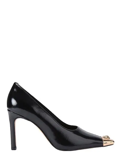 Kurt Geiger Regent Toe-cap Heeled Patent-leather Courts - Black