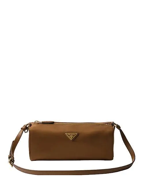 Prada Triangle Nylon Pouch - Brown