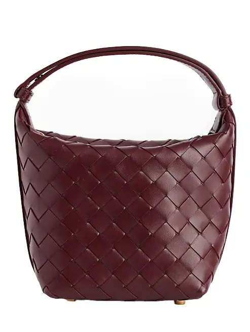 Bottega Veneta Wallace Leather Top-handle Bag - Barolo-gold