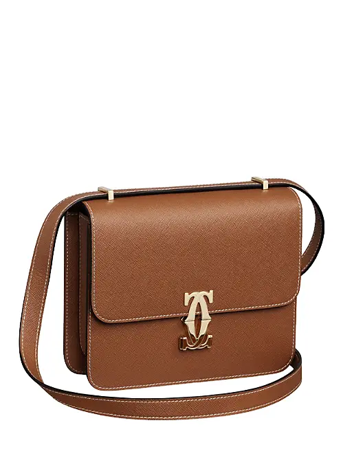 CARTIER C De Mini Leather Cross-body Bag - Caramel