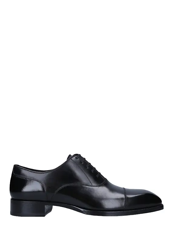 TOM FORD Elkan Cap-toe Leather Oxford Shoes - Black