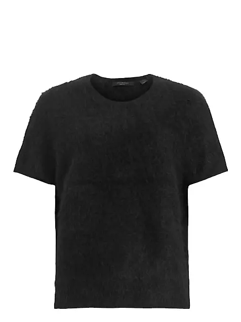 ALLSAINTS Rebel Crew-neck Brushed Cashmere T-shirt - Black