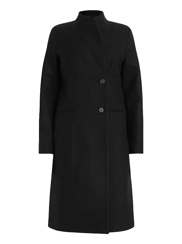 ALLSAINTS Sidney Stand-collar Wool And Cashmere-blend Coat - Black