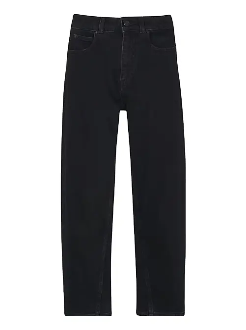Whistles Barrel Leg High-waist Stretch-denim Jeans - Black
