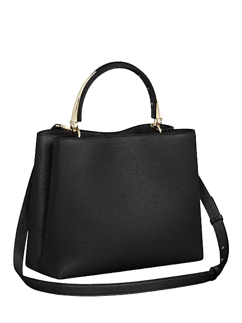 CARTIER Panthère De Medium Leather Top-handle Bag - Black