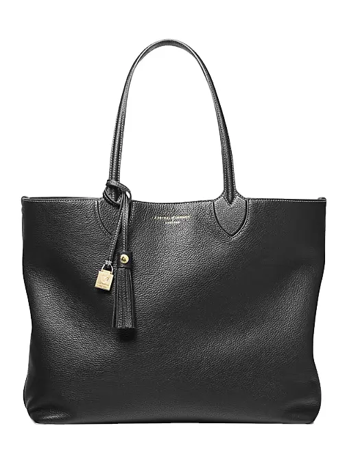 ASPINAL OF LONDON Hudson Oversized Leather Tote Bag - Black