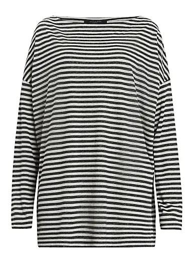 ALLSAINTS Rita Striped Cotton-blend T-shirt - Chalk/ink