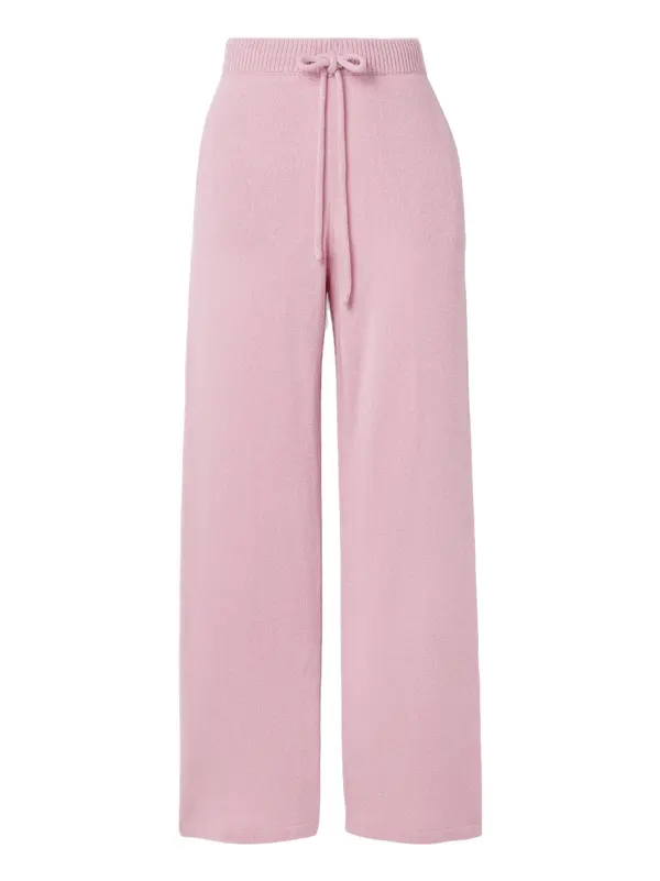 THE ELDER STATESMAN Cashmere Wide-leg Track Pants - Gray