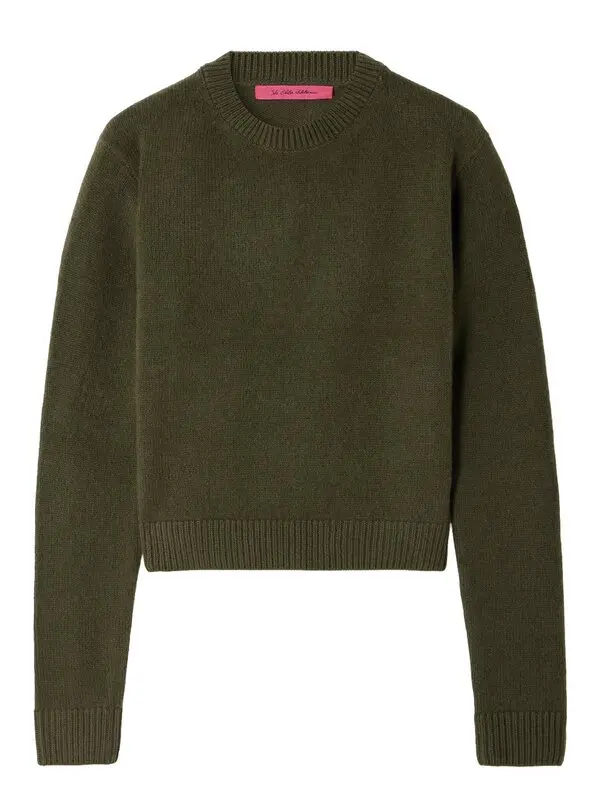 THE ELDER STATESMAN Cashmere Slim Fit Sweater - Green