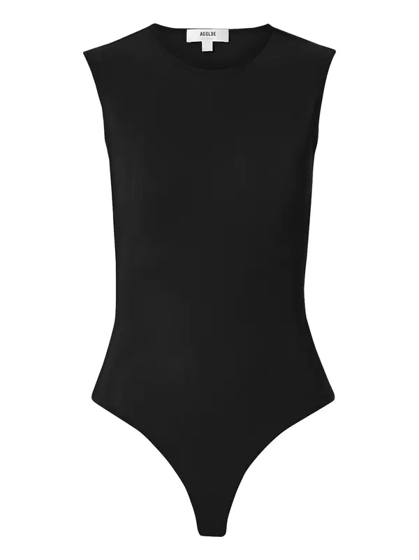 AGOLDE Aura Stretch-jersey Thong Bodysuit - Black