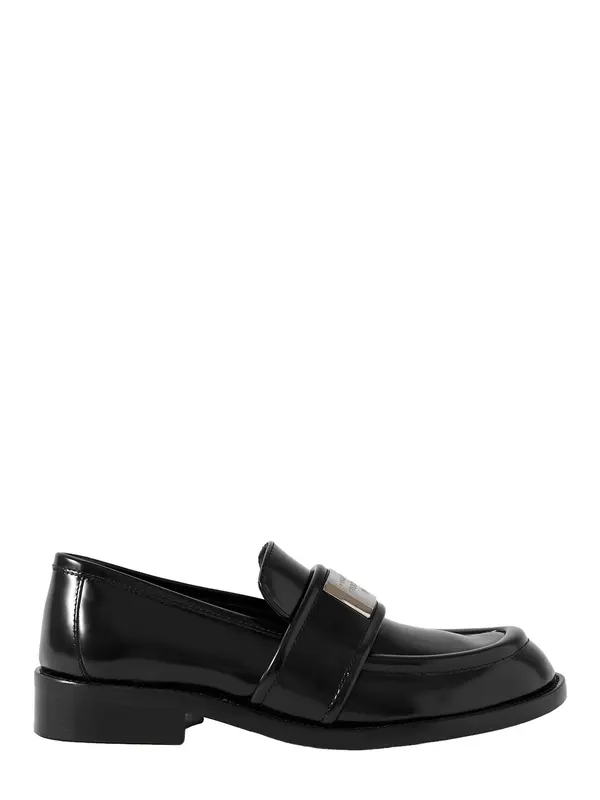 Acne Studios Embellished Glossed-leather Loafers - Black