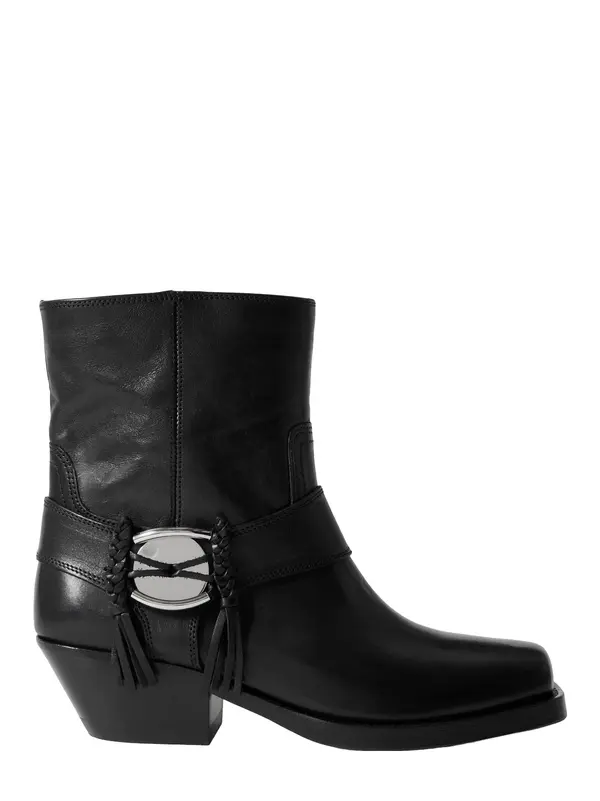 Isabel Marant Akson Leather Ankle Boots - Black