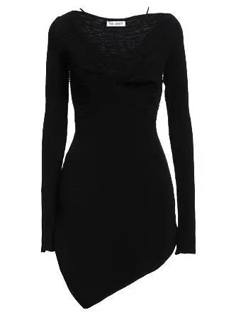 Attico Mini Knit Asymmetric Dress - Black